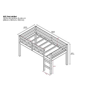 DHP Milton Junior Twin Loft Bed, Blue