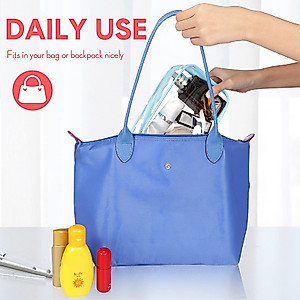 Reginary 16 Pack Clear Cosmetic Bag, Transparent Toiletry Bag Travel Pouch with Zipper Makeup Cosmetic Bag for Women Men Traveling Vacation Organization Business Trip Home, 8 Colors