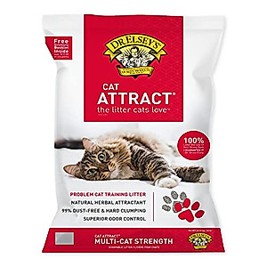 Dr. Elsey's Premium Clumping Cat Litter - Cat Attract - 99% Dust-Free, Low Tracking, Hard Clumping, Superior Odor Control, Natural Herbal Attractant, Unscented & Natural Ingredients, 40 lb