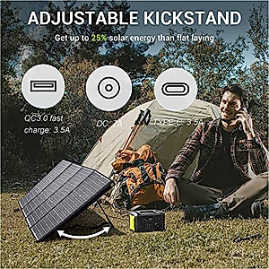 Solar Panels 150W 18V Foldable Solar Panel with USB Output for 5V 12V Charging, Waterproof Monocrystalline Solar Cell Solar Charger for Camping Garden, 150W (150w) (150w)