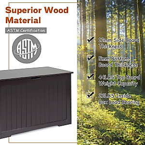 Costzon Wooden Toy Box, Toy Chest & Storage Organizer with Flip-Top Lid & Finger-Pinch Prevention, Corner Toy Cabinet with Handles, Large Toy Bench Storage for Kids Play Room, Daycare (White)