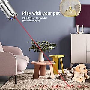 DOOT TOOD Pet Cat Laser Toy, USB Rechargeable Handheld Pointer, 5 Red Laser Patterns, Suitable Indoor Interaction with Cats or Dogs