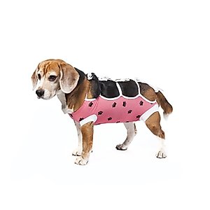 E-Collar Alternative for Cats and Dogs Designed to Protect Abdominal Wounds and Skin Disease. Award Winning and Patented Design Recommended by Veterinarians Worldwide. (Medium-Large, Pink)