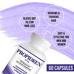Propidren by HairGenics - DHT Blocker & Hair Growth Capsules to Prevent Hair Loss & Stimulate Hair Follicles, to Stop Hair Loss & Regrow Hair. Proprietary Anti-Hair Loss & Hair Regrowth Treatment.