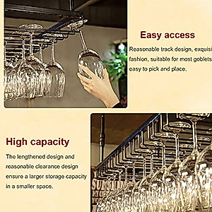 Wine Racks, Hanging Creative Wine Holder, Upside-Down European-Style Iron Racks, Household Wine Cabinet, Height-Adjustable Wine Storage Shelf (Color : A, Size : 90 * 35CM)