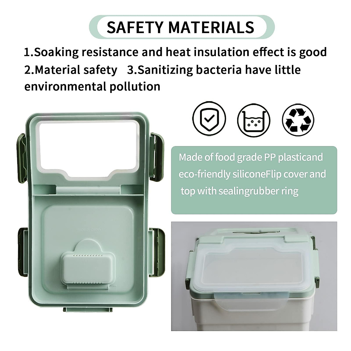 Saim Flour Storage Containers 25 lbs, 4Pack Airtight Rice Storage Containers with Wheels, Plastic Rice Dispenser with Measuring Cup, Scoop for Flour, Rice, Grain, Cereal, Pet Food Organizer (Green)