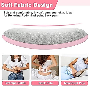 GLYDUNY Heating Pads for Cramps, Period Cramp Massager Portable Cordless Heating Pad with 6 Heat Levels and 6 Massage Modes, Heating Pad for Back Pain Relief Heating Belt Menstrual Heating Pad, Pink