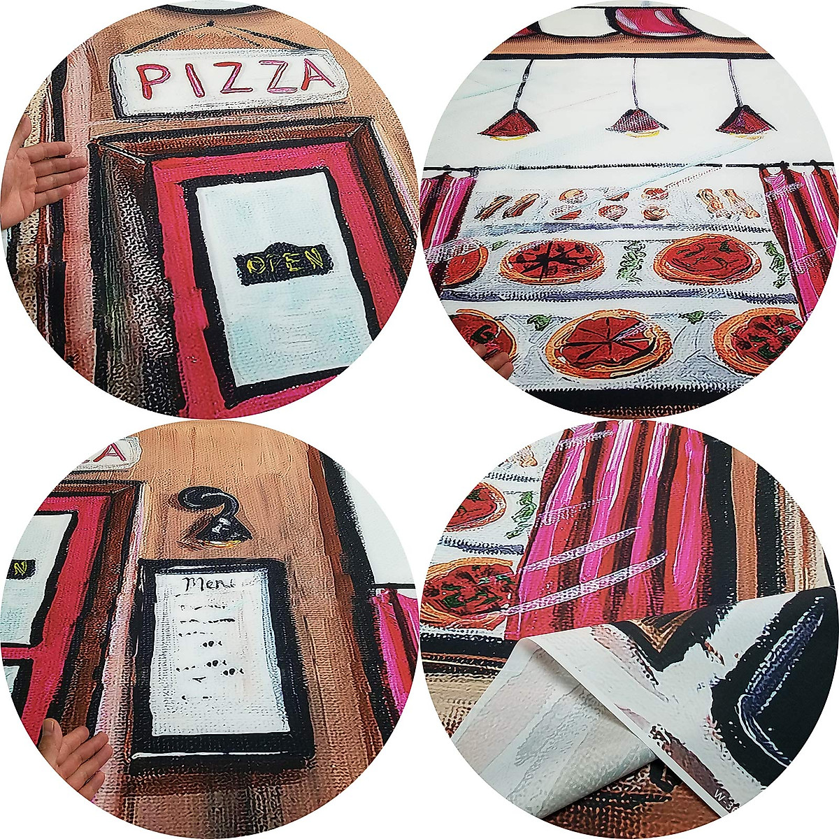 AOSTO 6.5x5ft Pizza Shop Photo Background Newborn Baby Shower Cake Table Decorations Banner Kids Birthday Party Photo Backdrop Studio Props W-3668