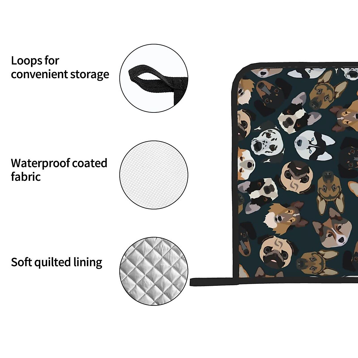 Bamowey Dogs Pot Holders Set of 2,Oven Hot Pads for Kitchen Heat Resistant Washable Potholder for Kitchen Baking