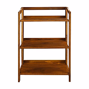 Casual Home Stratford 3-Shelf Folding Bookcase-Warm Brown