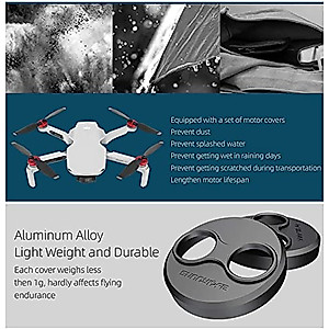 Darkhorse Upgraded Aluminum Motor Cover Cap 4 Pieces Compatible with DJI Mini 3 Pro Drone Accessory - Dustproof,Waterproof, Protection Mounts - Red