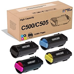 VersaLink C500 Toner Cartridge | 12,500 Pages | 106R03869 106R03866 106R03867 106R03868 Toner Set Replacement for Xerox VersaLink C500 C500DN C500N C505 C505DN C505N C505S C505X Printer