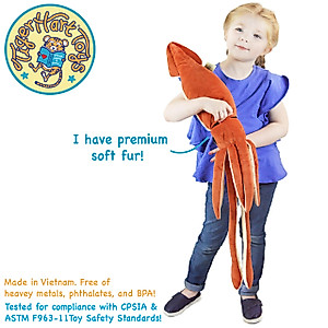 TigerHart Shubert The Squid - 35 inch Large Stuffed Animal Squid