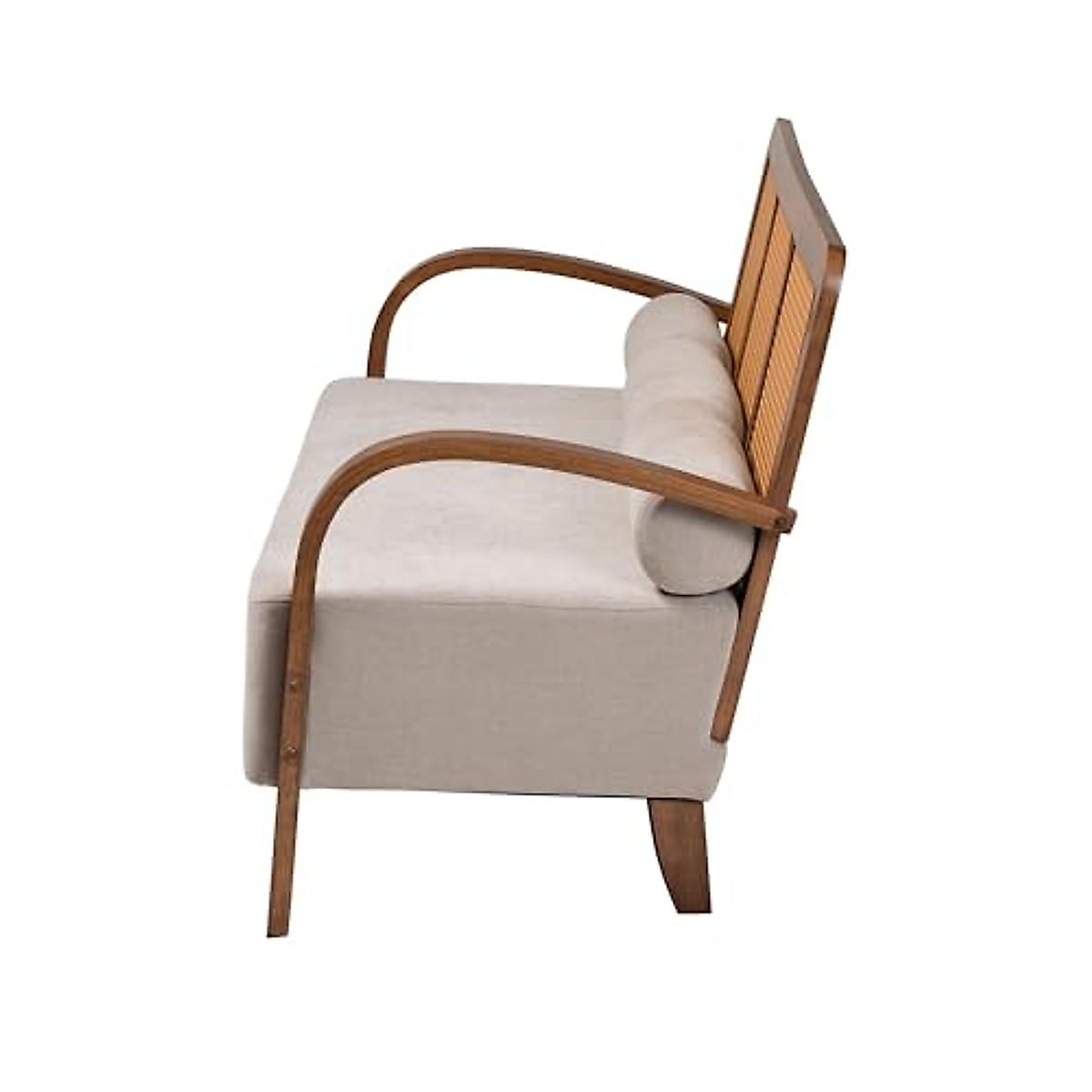 Baxton Studio Sage Sofa, One Size, Light Grey/Walnut Brown/Natural Brown