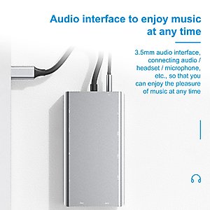 GIFZES USB Hub 3.0, USB C Adapter and 11-in-1 Docking Station, 11-in-1 USB C Hub Universal Type-C Adapter Dongle Mini Docking Station with 4 USB Ports SD/TF Card Reader VGA for MacBook Type-C Laptops