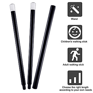 Magic Show Theatrical Cane 1920s Black Cane Halloween Costume Accessories Plastic Dance Canes with White Caps for Children Adult, 36.5 Inch (1 Piece)