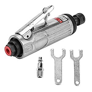 WALFRONT Die Grinder 1/4 Air Die Grinder Angle Die Grinder Straight Die Grinder Kit Grinding Engraving Machine 18000‑20000rpm 90psi 6.2Bar Pneumatic Die Grinder (AT-7033K Large)