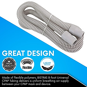 BISTRAS Made in USA - 8 Foot Universal CPAP Tubing - Compatible with All Major CPAP, BiPAP and Most Machines (1 Pack)