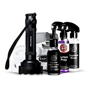 Adam's UV Graphene Ceramic Coating Kit - Verified 10H Ceramic Coating for Cars W/ 7+ Years of Protection & UV Glow Technology | Apply After Car Wash Clay Bar Car Buffer Polisher | Boat RV Motorcycle