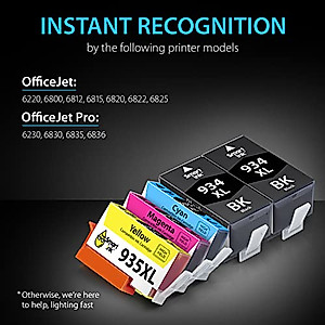 Smart Ink Compatible Ink Cartridge Replacement for HP 934 XL 935 935XL 934XL for Officejet Pro 6230 6830 6835 Officejet 6220 6812 6815 6820 (2BK & C/M/Y 5 Pack Combo)