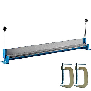VEVOR Sheet Metal Brake 36 In. Metal Bender Brake 910 mm Length Portable Metal Bender 0-90 Degrees Adjustable Steel Bender with 2 C-shaped Clamps Manual Sheet Metal Bender Tool for Metal Bending