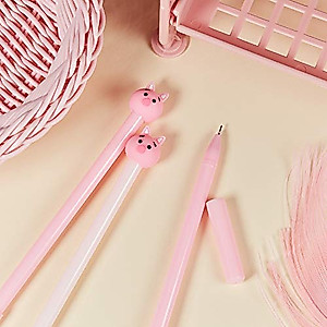 24 Pieces Cute Pig Writing Pen Pig Gel Ink Pen Pink Pig Roller Ball Gel Ink Pen with 0.5 mm Fine Point Black Ink Pen for Kids School Office Home Writing Present Supplies