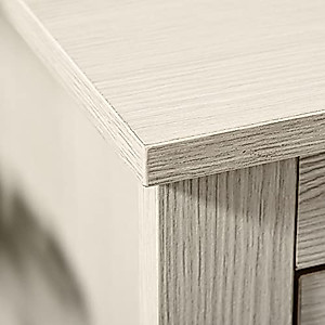 HOMCOM Farm Style Home Office Computer Desk with 2 Drawers, 2 Cabinets with Metal Accent Hardware, Cream White