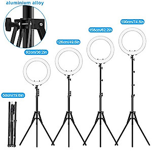 Ring Light with Stand and Phone Holder, IVISII 18 inch Ring Light，55W 5500K LED Ring Light for Live Stream/Makeup/YouTube Video, Dimmable LED Beauty Selfie Ring Light for TikTok Photography