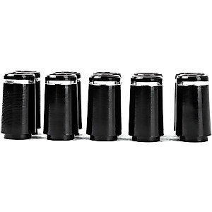 The Golfer's Workshop .355 Taper Tip Collared Golf Club Ferrules - Pack of 10 - Black with Silver Ring - Centering Design for Enhanced Shaft Stability, Fits .355" Steel & Graphite Shafts
