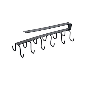 Coffee Cup Holder Fashion Double-Row Metal Rack Mug Cupboard Kitchen Storage Rack Hanger Bracket Cabinet Hook Mug Display ( Color : Gold )