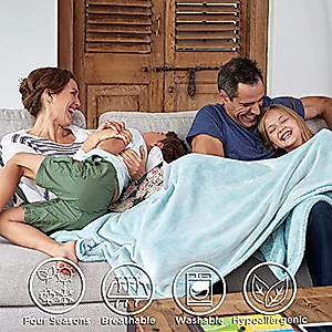 Faux Fur Throw Blanket- Luxurious, Soft, Hypoallergenic Faux Rabbit Fur Blanket with Sherpa Back for Couch, Bed, Decor, 60”x70” by LHC (Cream Beige)