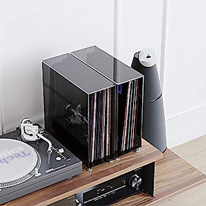 Kelendle Vinyl Record Crate Organizer Premium Acrylic Vinyl Record Display Stand Shelf LP Album Storage Holder Home Office Storage Rack