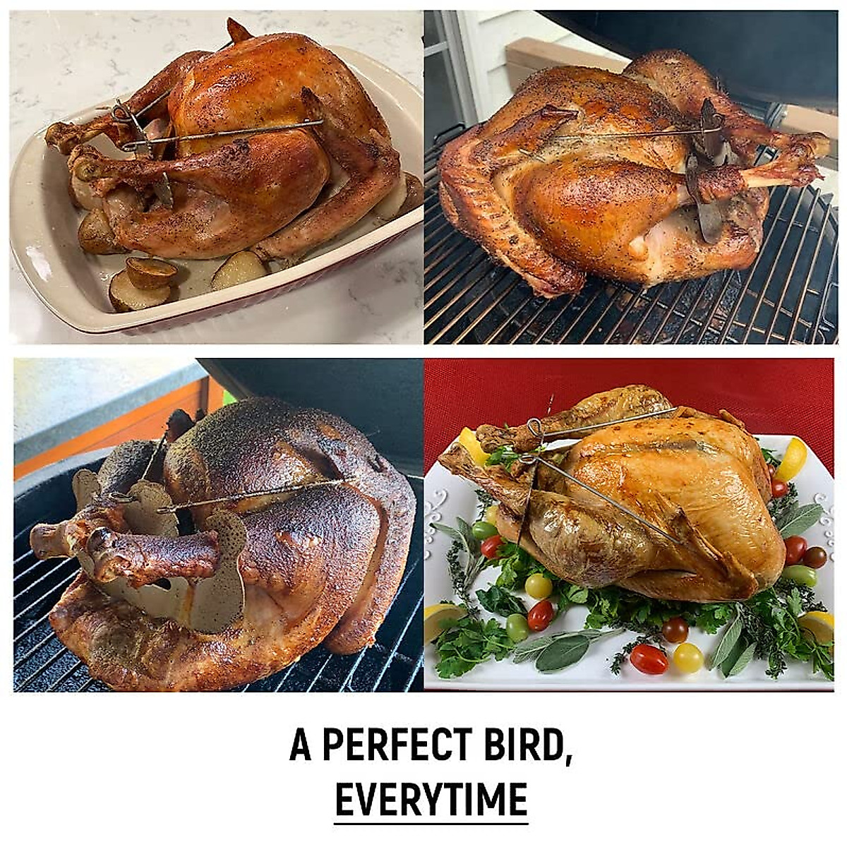 Turbo Trusser for Turkey I As Seen on Shark Tank I Cooks Evenly & Makes Meat Juicier I Easy-to-Use Stainless Steel & Dishwasher Safe I for Ovens, Smokers, Roasters, Grills, Rotisseries, & Deep Fryers