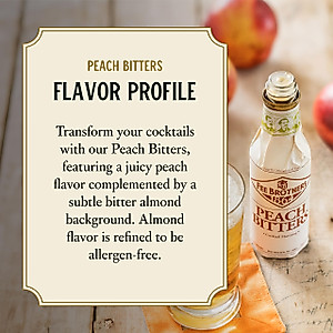Fee Brothers Peach Cocktail Bitters - Aromatic Cocktail Mixer & Concentrated Flavoring, Gluten Free, Vegan-Friendly, 5 fl oz