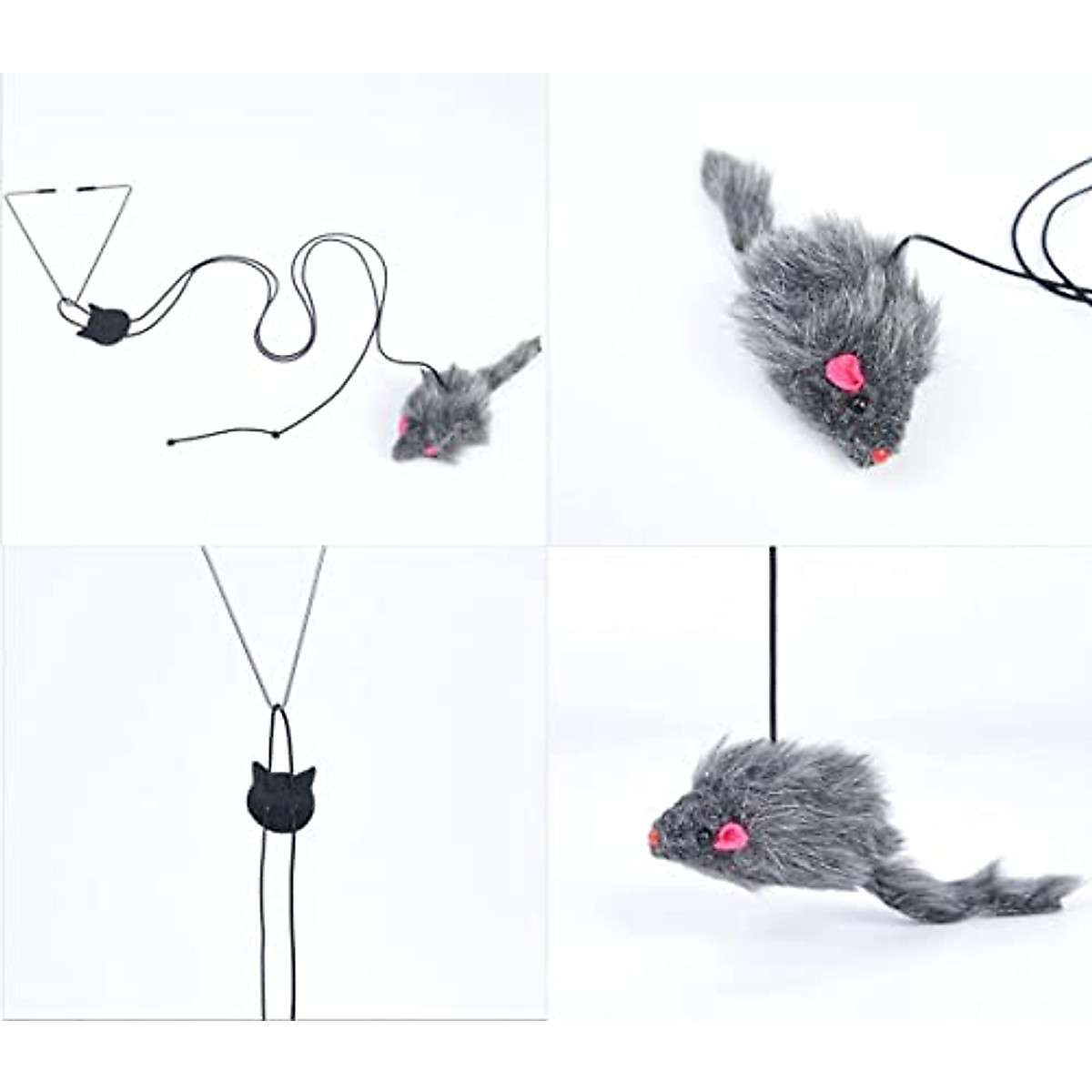 Syansju 2 Pack Hanging Door Bouncing Mouse Cat Toy