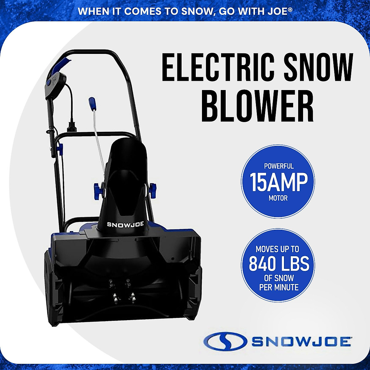 Snow Joe 15-Amp Electric Snow Blower, 22-Inch, Dual LED Lights, Bonus Cover Included