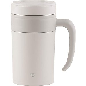 Zojirushi SE-KAE48WZ Stainless Tea Tumbler with Handle, 16-Ounce, Off White