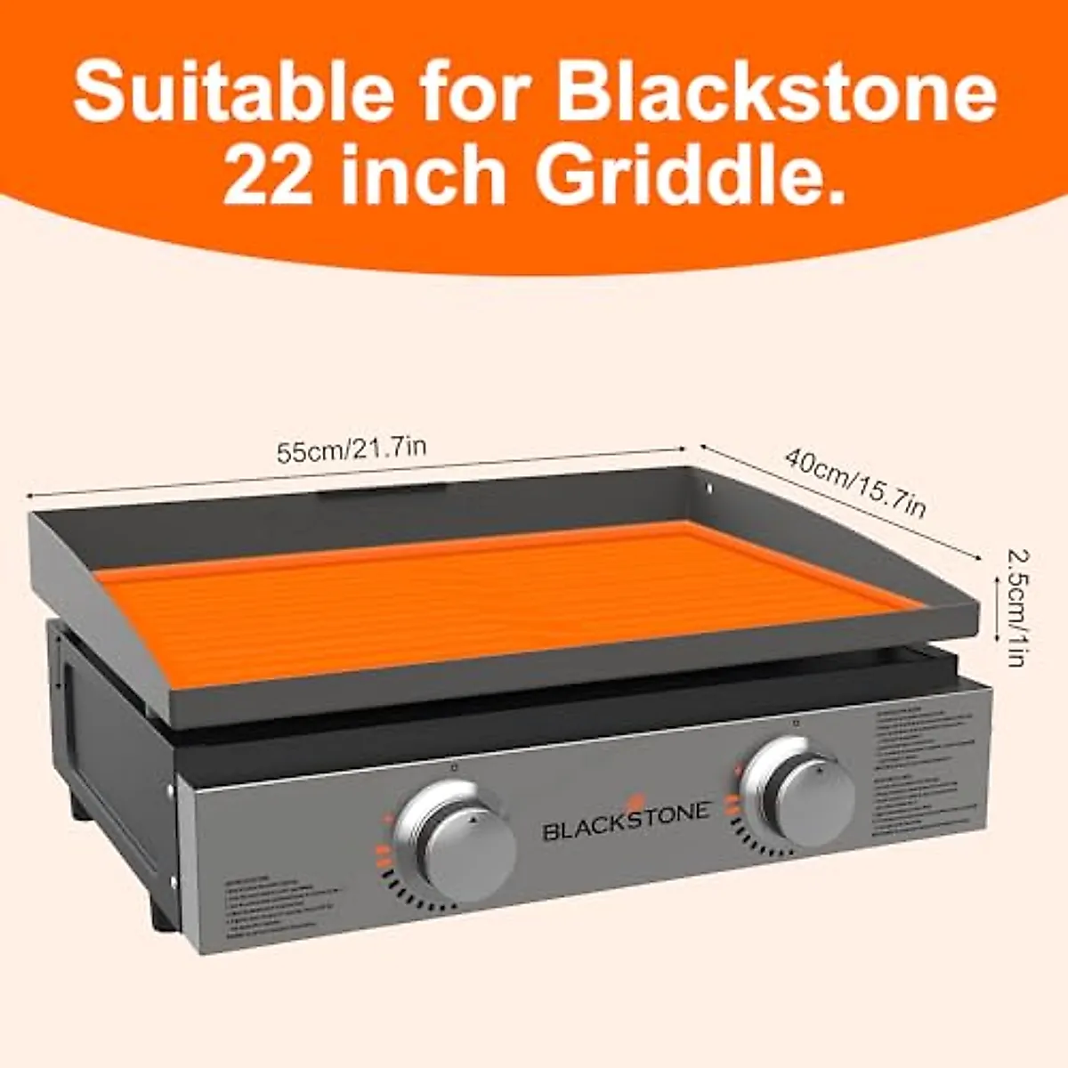 HMGES Silicone Griddle Mat for Blackstone 22inch Grill,Food Grade Reusable Protective Cover for Blackstone 22" Grill Top,Upgraded Thickened Protect Griddle From Dirt&Rust for All Season