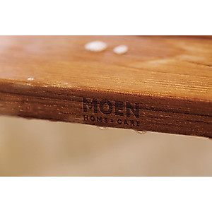 Moen Bath Safety Furniture Wood Home Care Teak Wood Aluminum Folding Shower Seat, Wall Mounted Shower Bench, DN7110