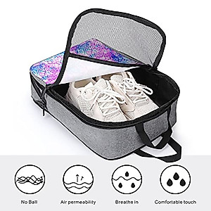 Frcavbin Mermaid Galaxy Travel Shoe Bag Shoes Carrier with Handle and Zipper Foldable Shoe Puches Organizer for Home storage School starts