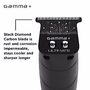 GAMMA+ Ultimate Black Diamond Fixed Trimmer Blade with .2mm Blade Tip, Fits all Gamma+, StyleCraft and most popular branded Trimmers