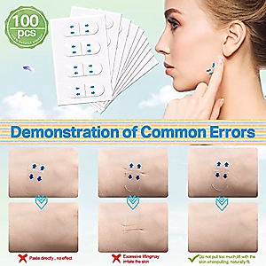 Face Lift Tape Invisible,Face Tape,Facelift Tape Neck Lift Tape Face Lifting Tape Face Lifter Tape Instant Makeup Face for Jowls Double Chin 100pcs…