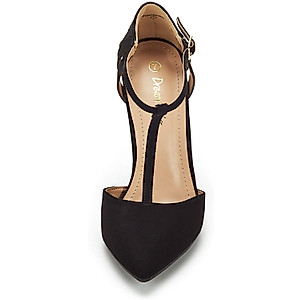 DREAM PAIRS Womens Oppointed-Lacey Fashion Dress High Heel Pointed Toe Wedding Shoes, Black Nubuck - 9.5 (Stiletto, Pumps)