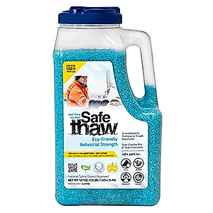 Safe Thaw Concrete Safe 100% Salt Free, Pet Safe Snow & Ice Melter, Industrial Strength, Chloride-Free and Traction Agent. Use on Asphalt, Roofs & On Any Surface, 10 Pound Jug