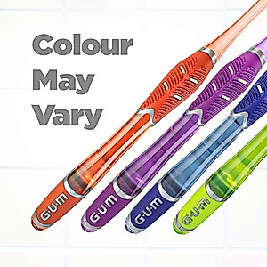 GUM - 525E Technique Deep Clean Toothbrush with Quad-Grip Handle, Compact Head & Soft Bristles, 3 Count