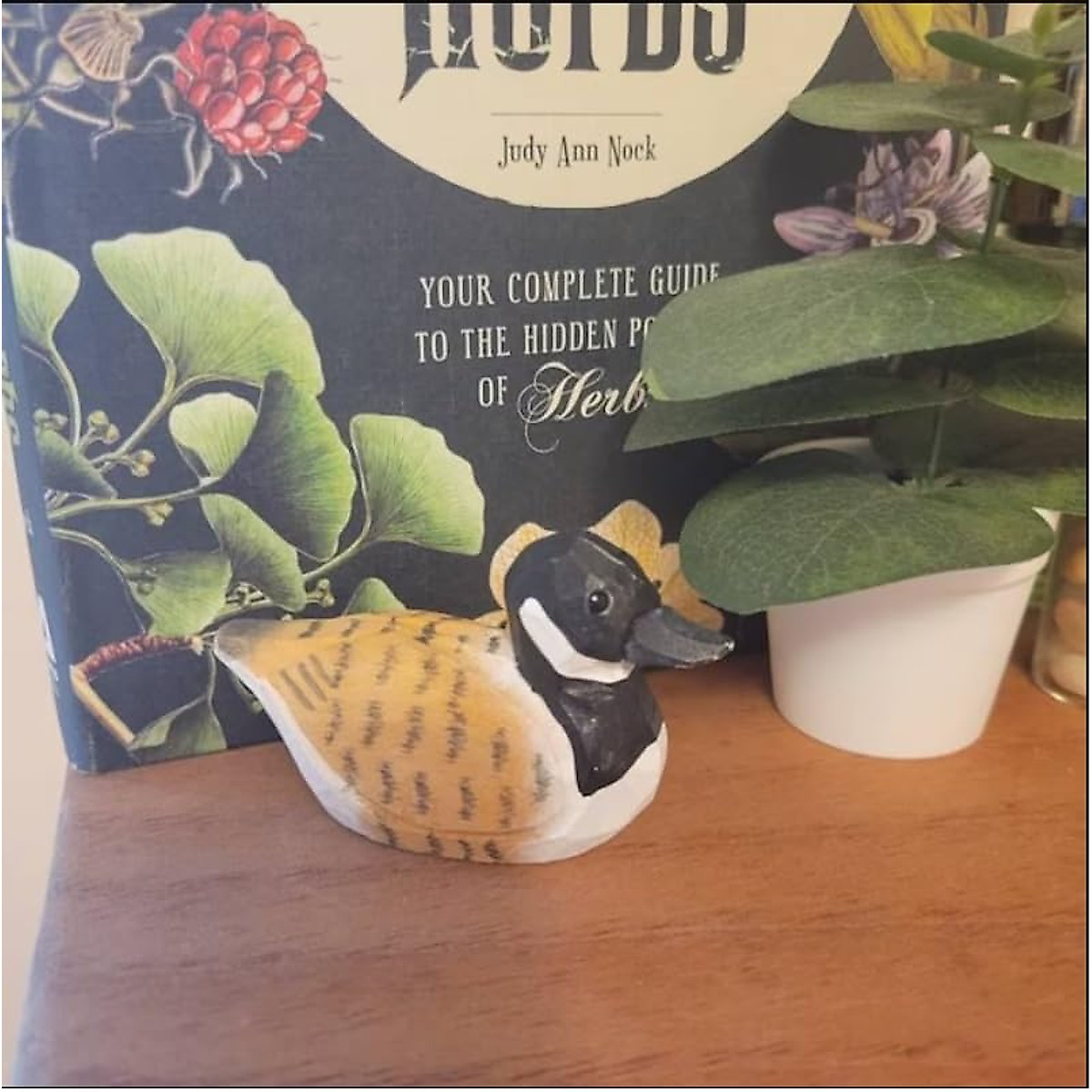 Selsela Canada Goose Figurine Decoration Handmade Wooden Statue Duck Art Decoy Carved Bird Geese Branta Small Animal Collectible