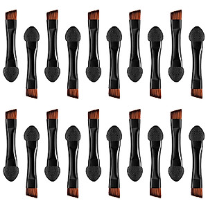 Lurrose Double Sided Eye Shadow Sponge Applicator Eye Brow Make Up Brush Portable Makeup Tool 20pcs (Black)