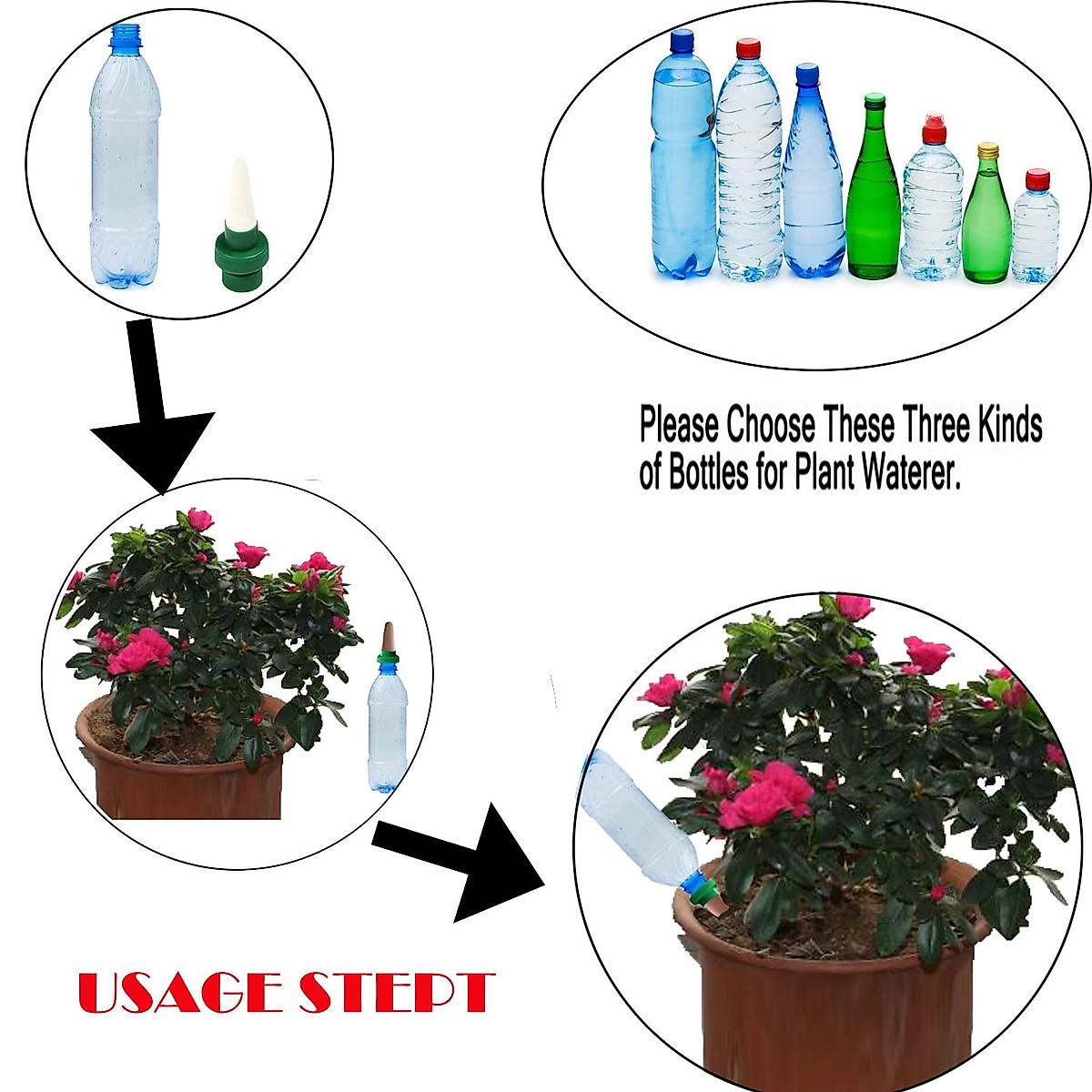 Greatstar Plant Waterer,Vacation Ceramic Self Watering Plant Spikes,Automatic Flower and Drip Irrigation Watering Stakes System for Indoor&Outdoor Use (12PCS)