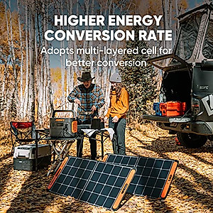 Jackery SolarSaga 100W Portable Solar Panel for Explorer 240/300/500/1000/1500 Power Station, Foldable US Solar Cell Solar Charger with USB Outputs for Phones（Renewed）