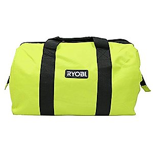 Ryobi Green Wide Mouth Collapsible Genuine OEM Contractor’s Bag w/ Full Top Single Zipper Action and Cross X Stitching